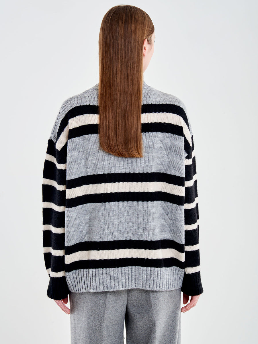 Dolcevita Motivo a Righe Grigio | Vicolo